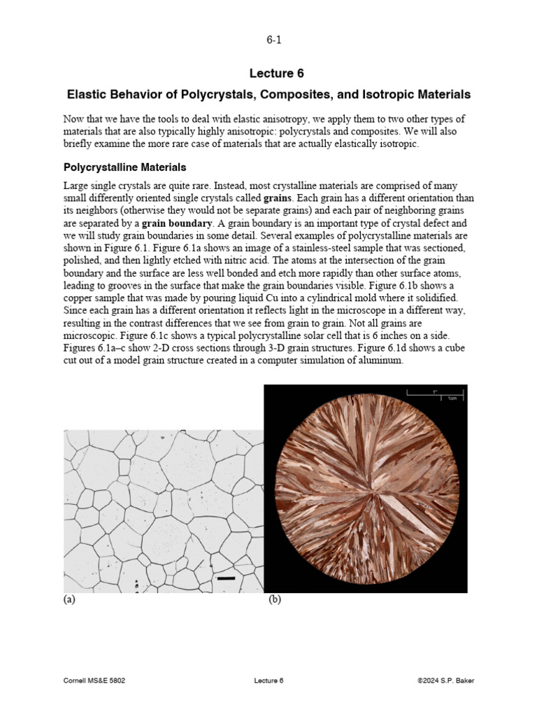 Elastic Behavior of Polycrystals | PDF | Crystallite | Anisotropy