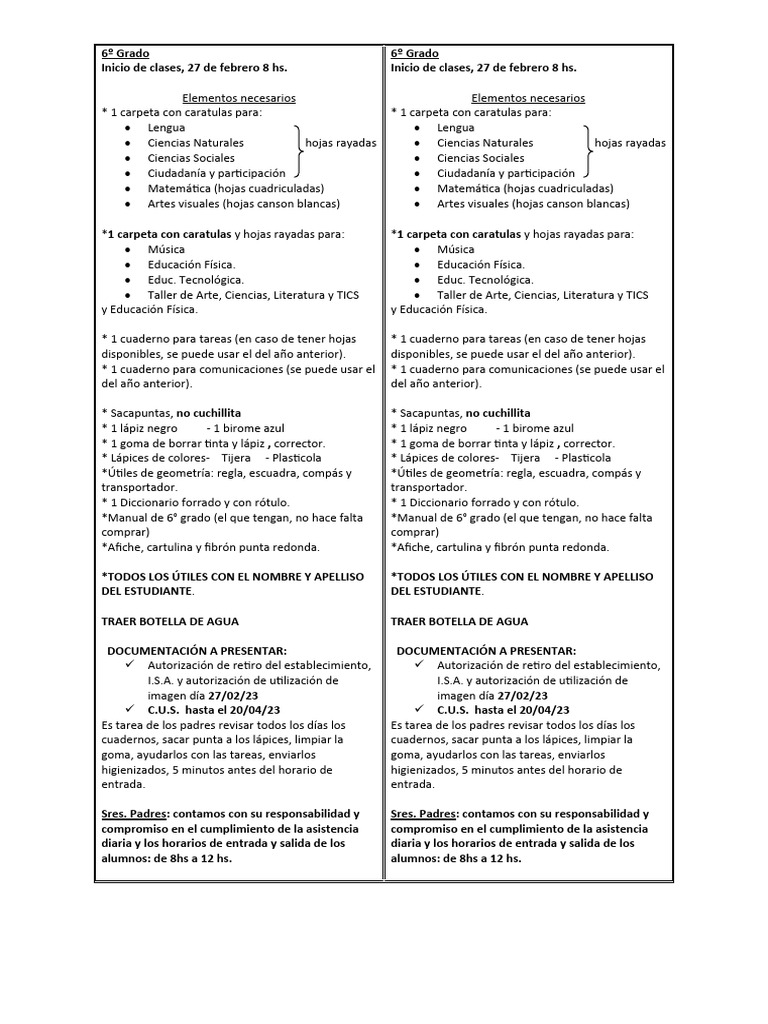 6 Grado | PDF | Lápiz | Implementos de escritura
