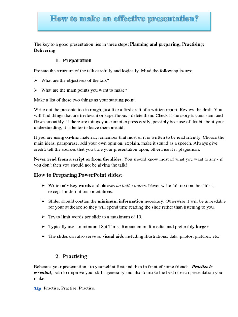 Effective Presentation Techniques Guide | PDF | Anxiety | Human ...