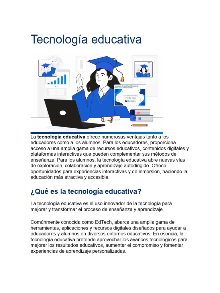 Ventajas de la Tecnología Educativa | PDF | Tecnologia Educacional | Enseñando