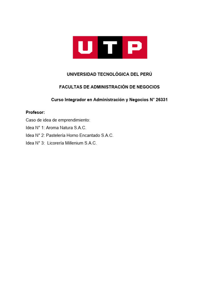 TA1 Curso Integrador | PDF | Business | Alimentos