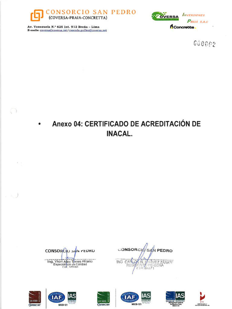 Certificado Lab. Inacal 2 | PDF