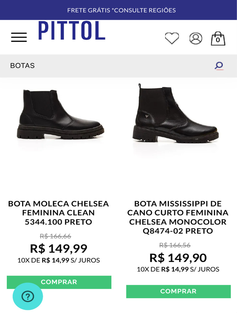 Bota Chelsea Feminina Cano Alto, Médio e Baixo | PDF