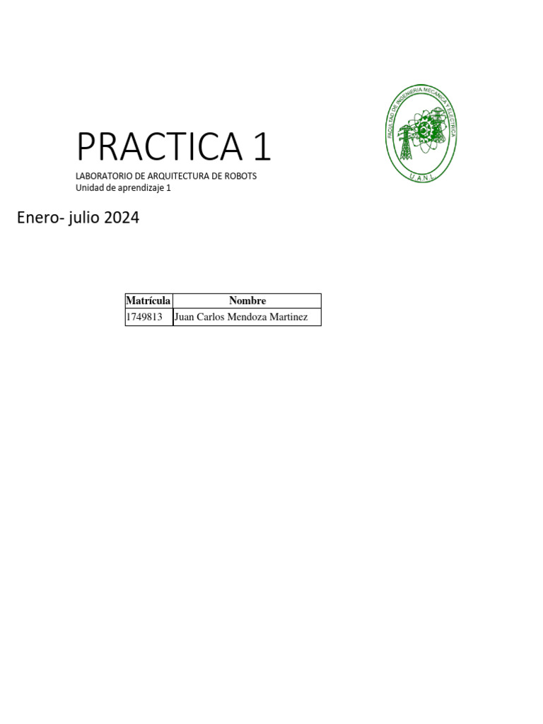 Pract-1-Arqui de Robots | PDF | Robot | Robótica