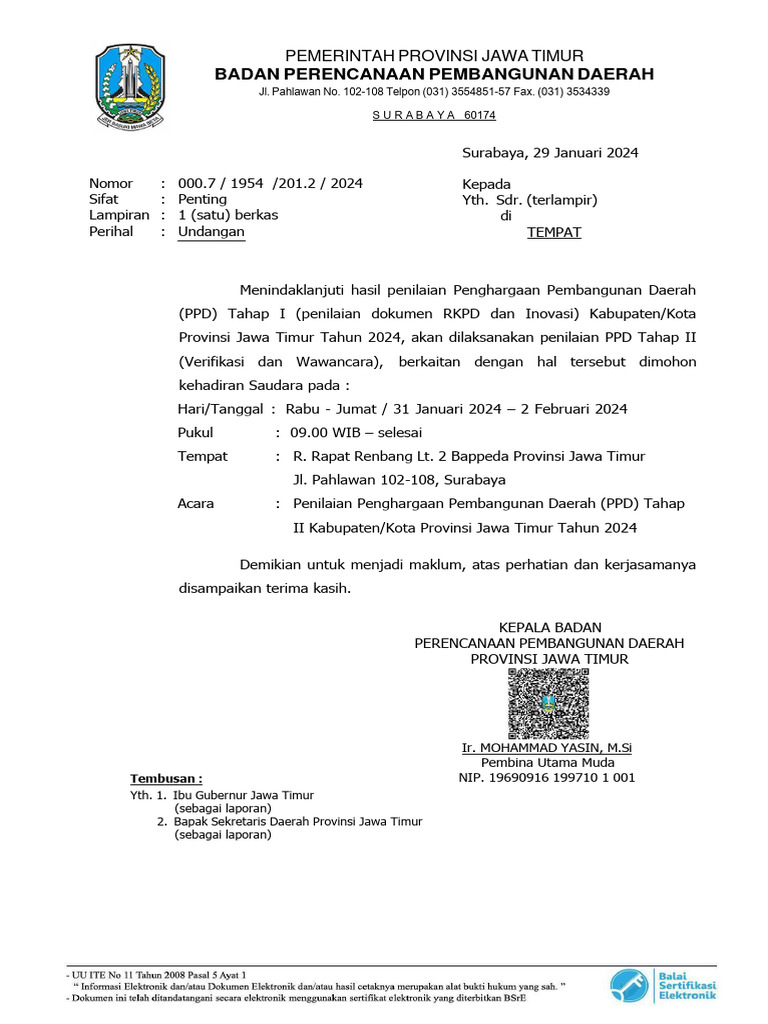 Undangan Penilaian PPD Tahap II 2024 | PDF