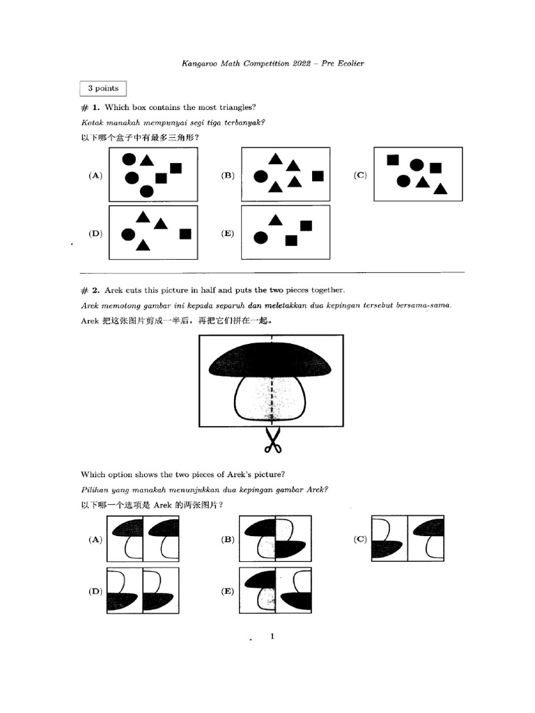 pre ecolier 2022 | PDF