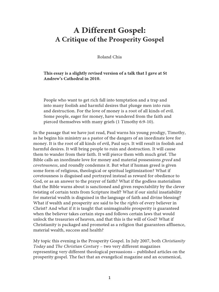 Different Gospel | PDF | Prosperity Theology | Faith