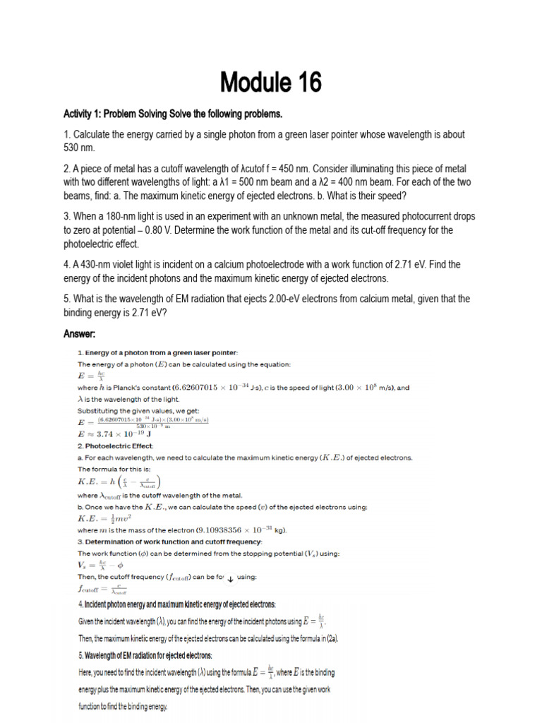Module 16 18 | PDF | Science & Mathematics