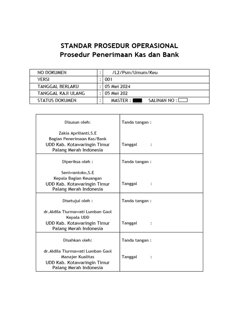 Prosedur Kas & Bank UDD PMI | PDF