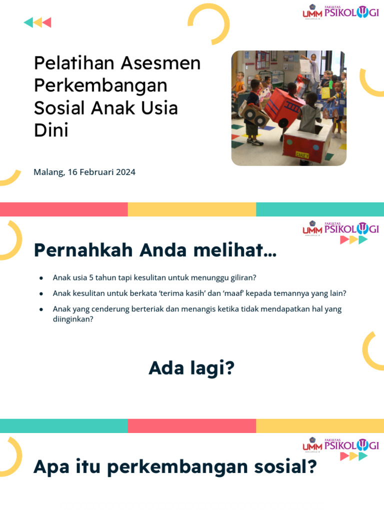 Materi Pelatihan Asesmen Perkembangan Sosial Anak Usia Dini Untuk Guru Dan Orang Tua (Feb 2024 ...