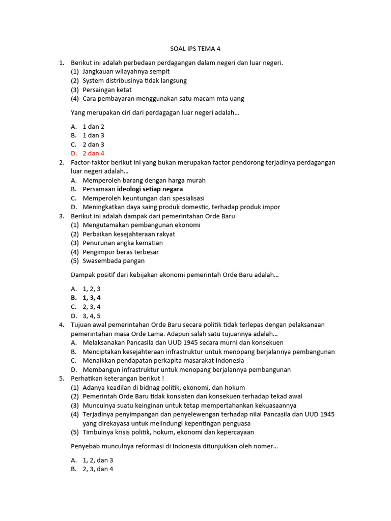 Soal 2SMP Ips Tema 4 | PDF