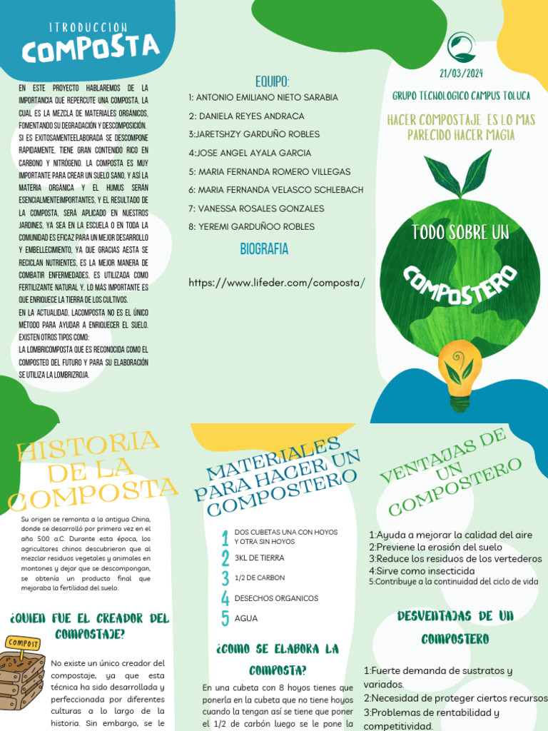 Tríptico COMPO | Descargar gratis PDF | Compost | Residuos
