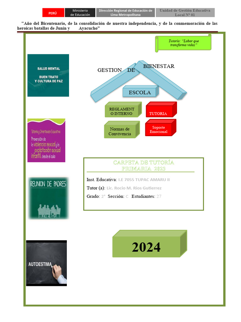 Carpeta de TOE - Primaria - 2024 | PDF | La violencia contra las ...