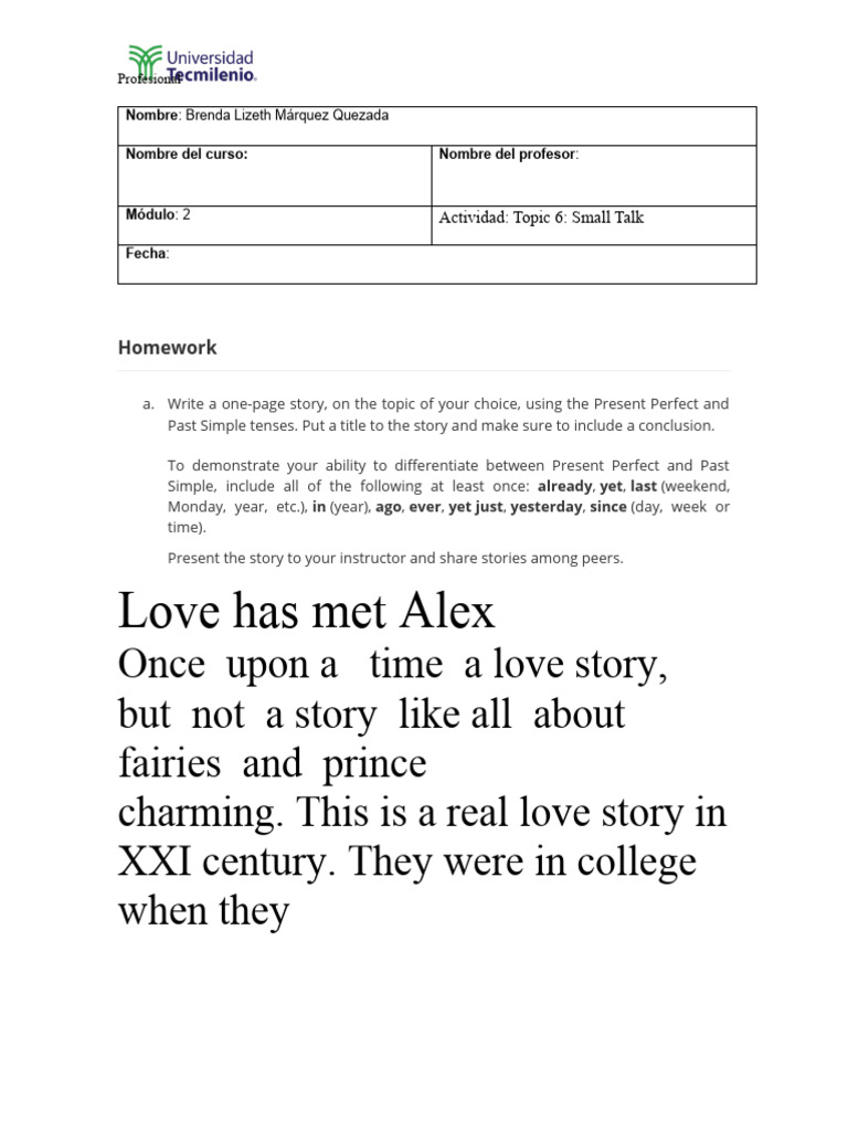 Homework Topic 6 - Small Talk | PDF