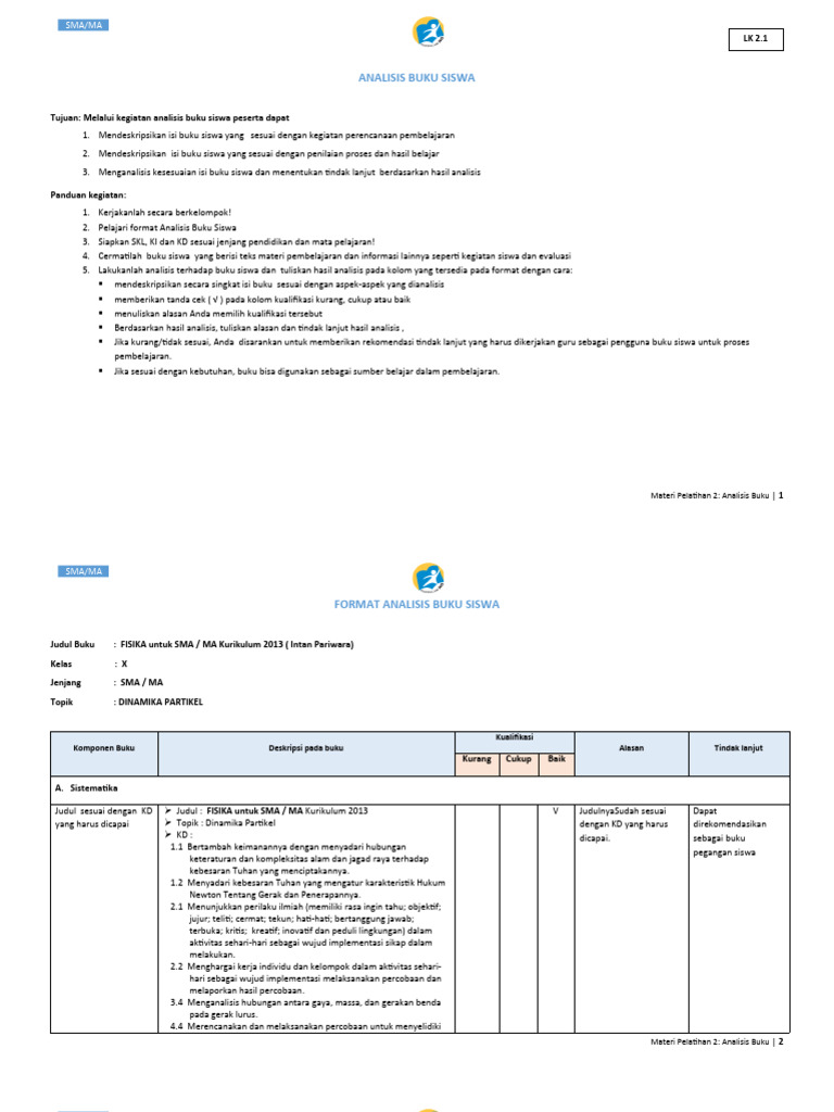 2.1 Analisis Buku Siswa Nuraini | PDF