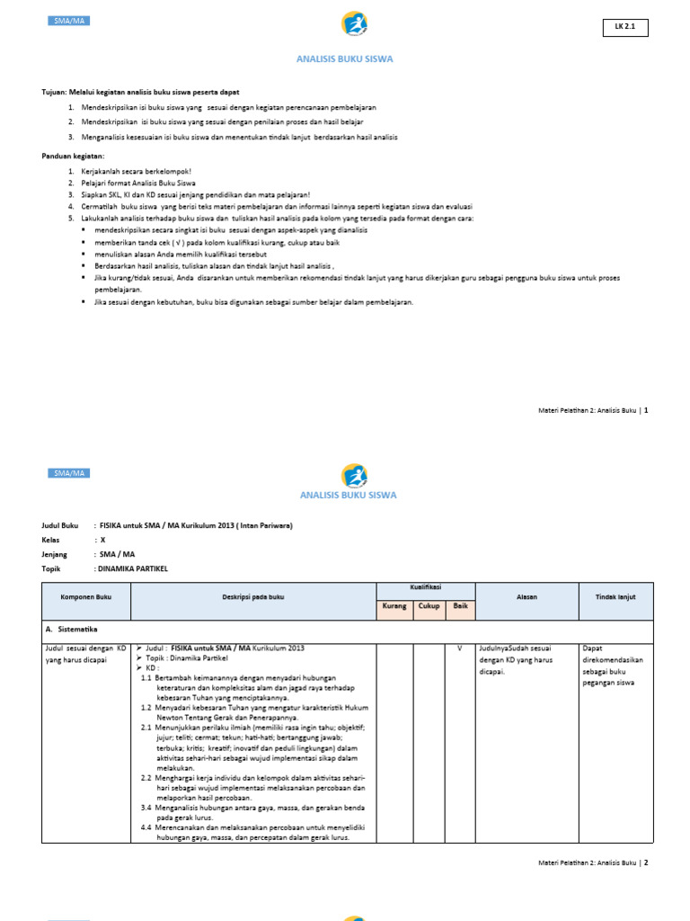 2.1 Analisis Buku Siswa Achmad Yusuf | PDF