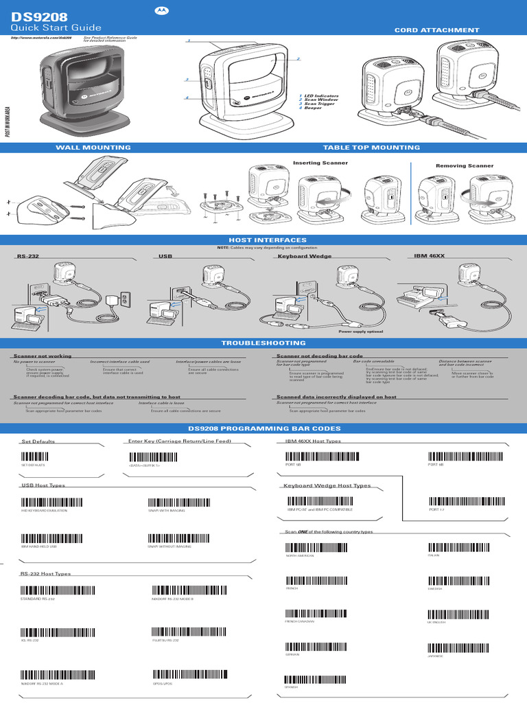Ds9208 Usb Kit | PDF | Barcode | Image Scanner
