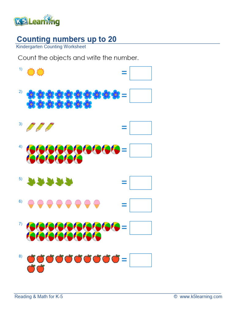 Counting numbers up 1 to 20 | PDF