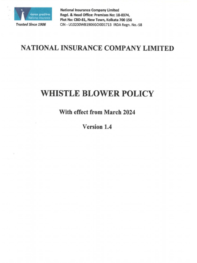 whistle blower policy 2024 | PDF