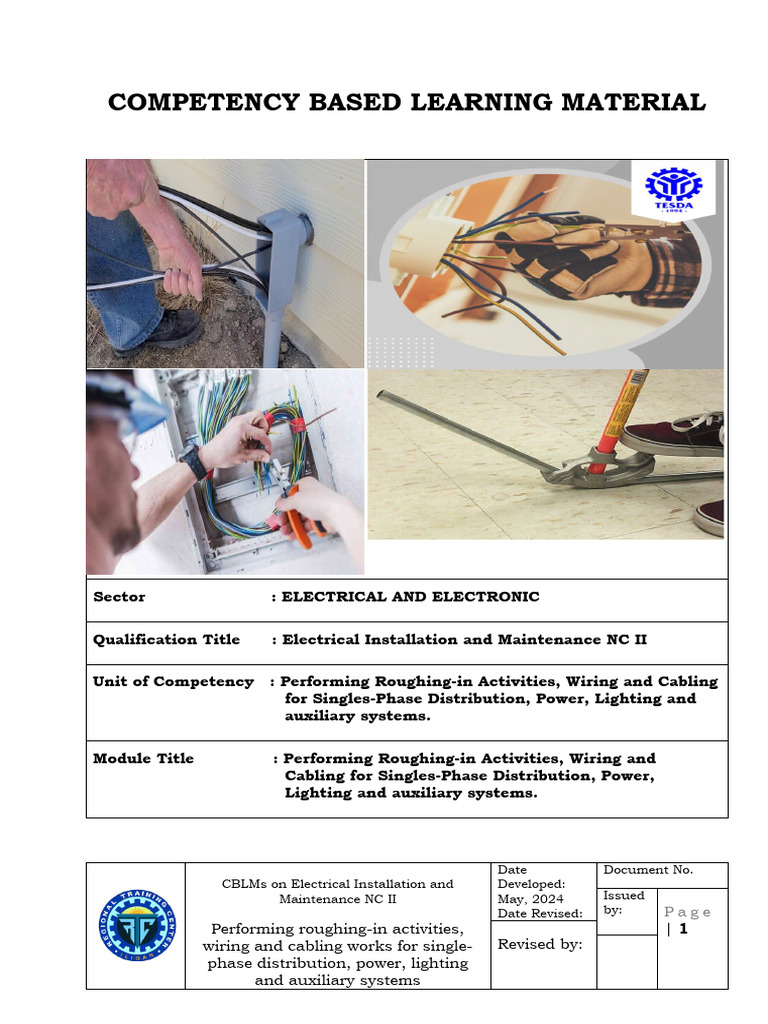 Competency Based Learning Material - ToRRES (FINAL) | PDF | Electrical Wiring | Manufactured Goods