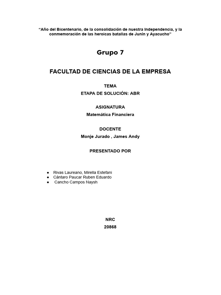 Solucion Grupo7 Abr | PDF | Dinero | Economias