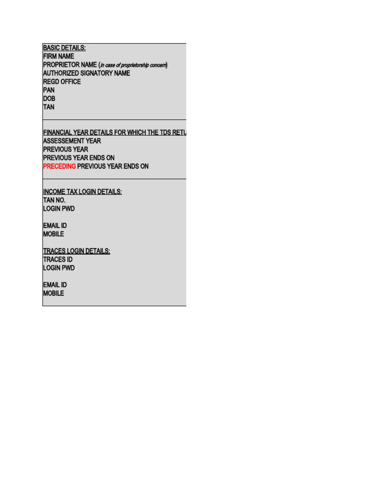 TDS Sheet - 11.01.2023 | PDF | Alternative Minimum Tax | Tax Deduction