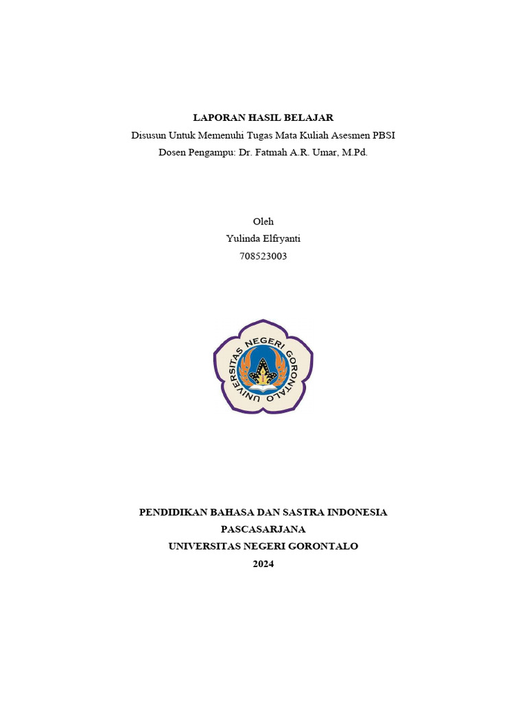 Laporan Hasil Belajar | PDF