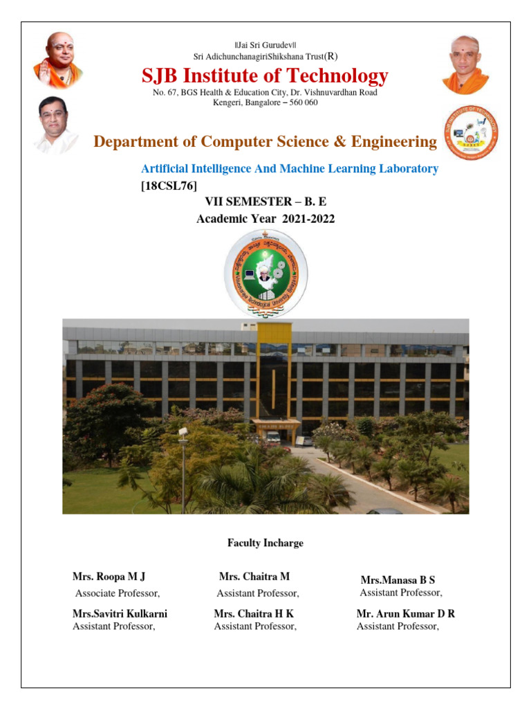 18 ml lab manual final | PDF | Machine Learning | Engineering