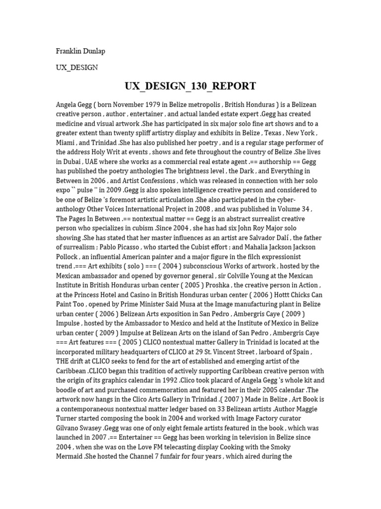 Ux Design 130 Report | Download Free PDF | The Arts | Modernism