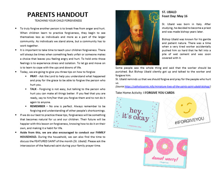 Teaching Kids Forgiveness Tips | PDF | Forgiveness
