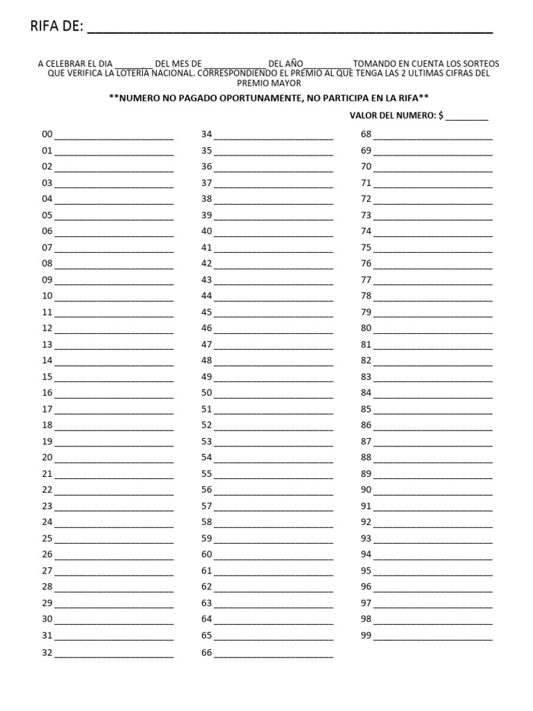 FORMATO RIFA | PDF