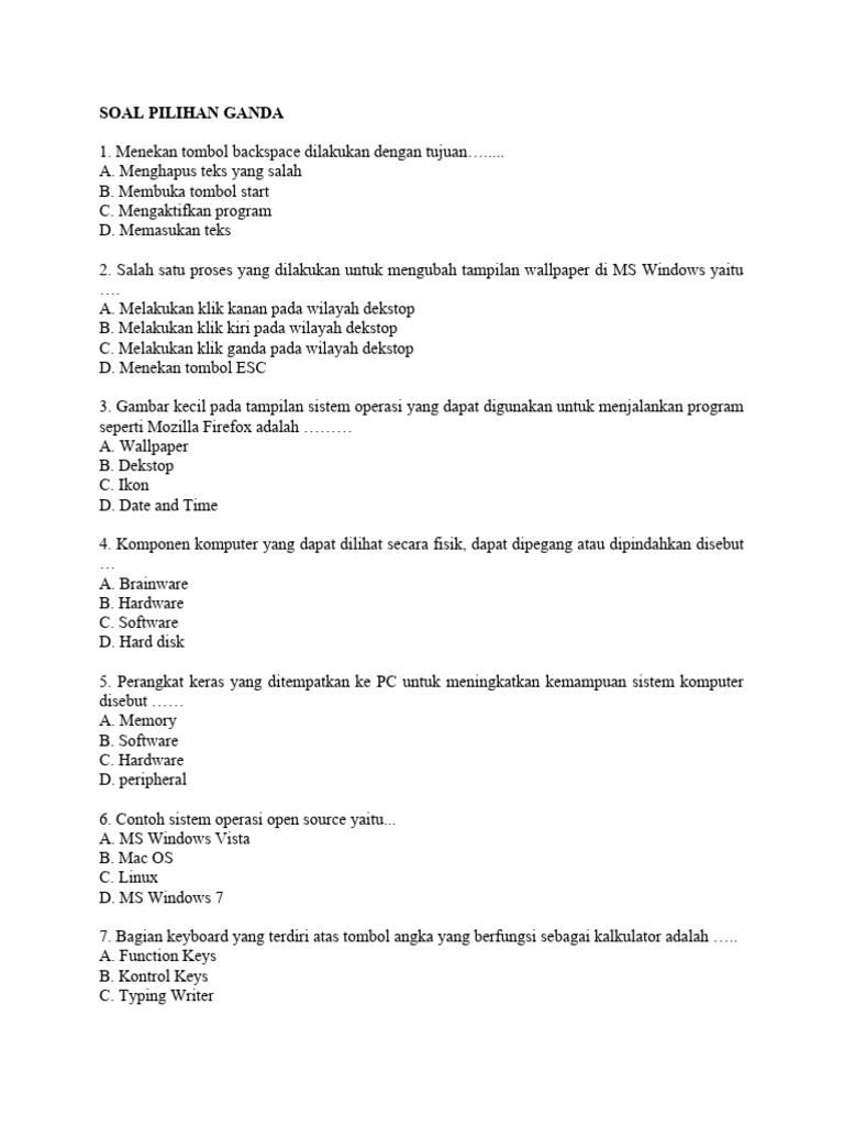 Soal Pat Tik 7 | PDF