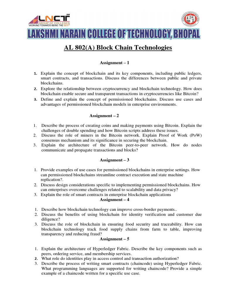 AL 802 Assignment Question | PDF | Bitcoin | Computing