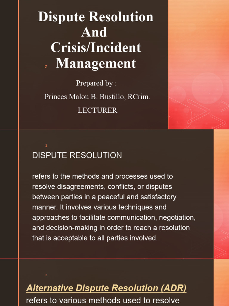 Dispute 2024 PDF Alternative Dispute Resolution Mediation
