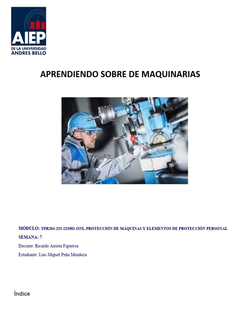 Protección de Máquinas y Elementos de Protección Personal | PDF ...