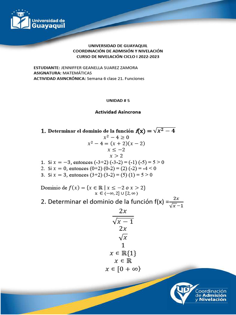 Tarea - U5 - Clase 21 - S6 | PDF