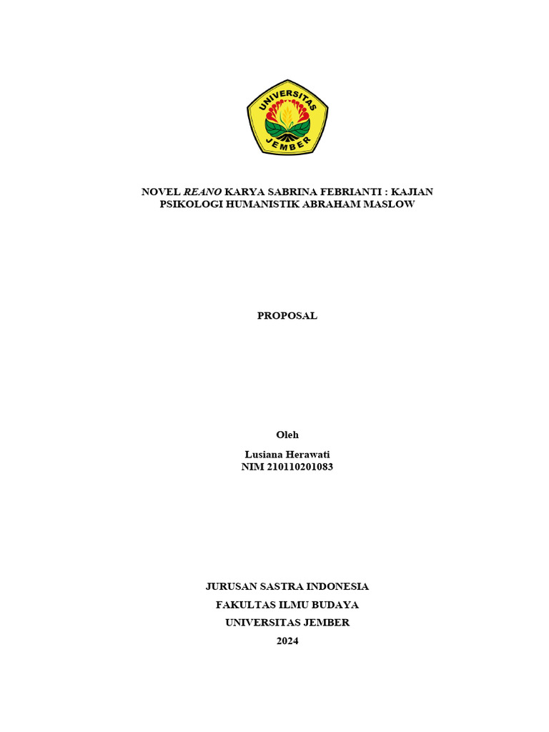 Kajian Psikologi Novel Reano | PDF