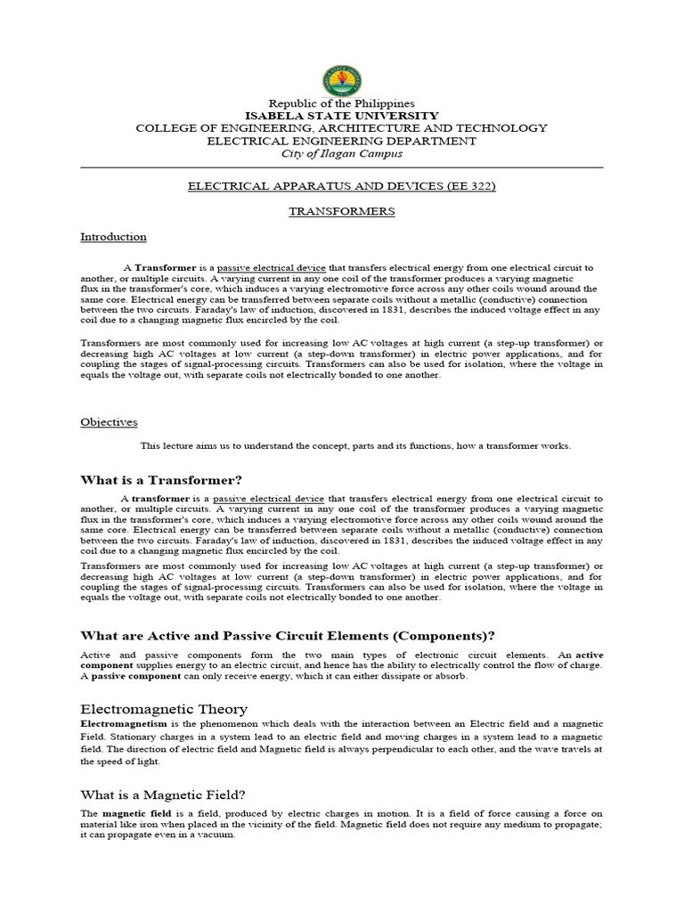 EAD-Module-4 | PDF | Transformer | Electromagnetic Induction