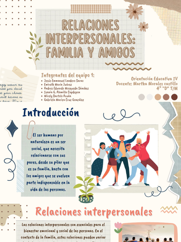 Exposición Relaciónes interpersonales Familia y Amigos | PDF ...