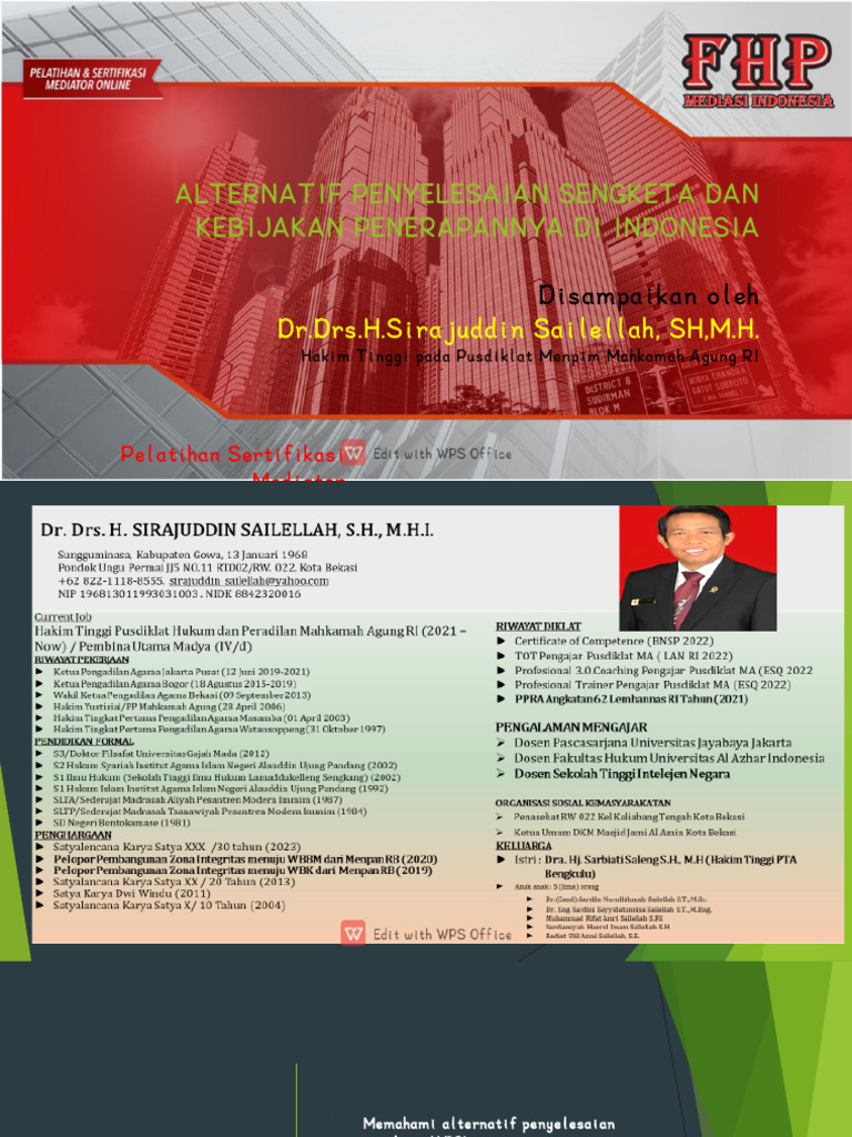 Materi APS Dan Kebijakan Penerapannya Di Indonesia - FHP Mediator | PDF