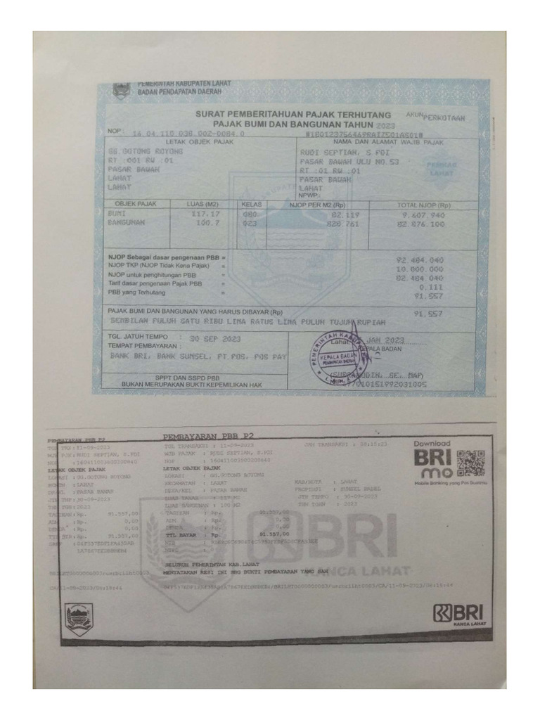 Pajak PBB 2023 | PDF