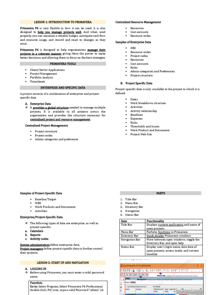 Primavera Notes Download Free Pdf Computing Software