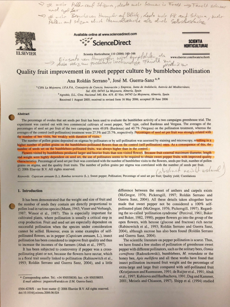 2006 - Quality of Fruit Improvement in Sweet Pepper Culture by Bumble ...