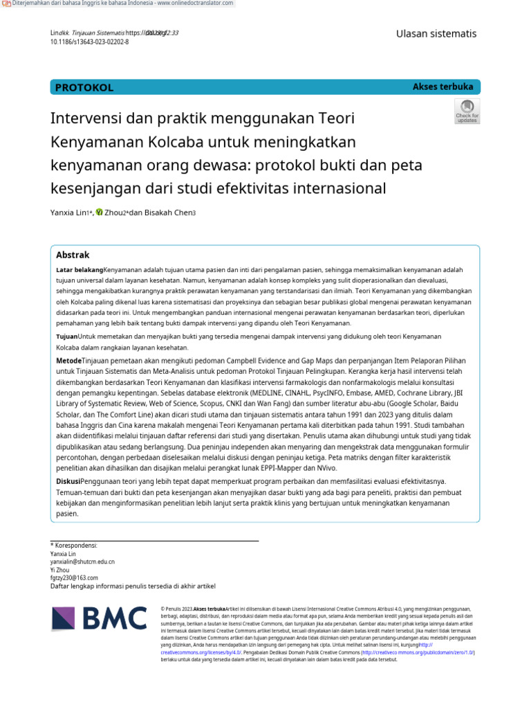Interventions and Practices Using Comfort Theory of Kolcaba To Promote Adults' Comfort An ...