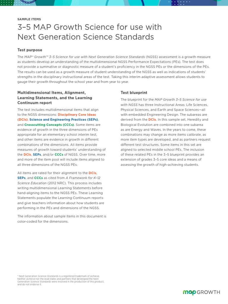 3 5 MAP Growth Science For Use With Next Generation Science Standards ...