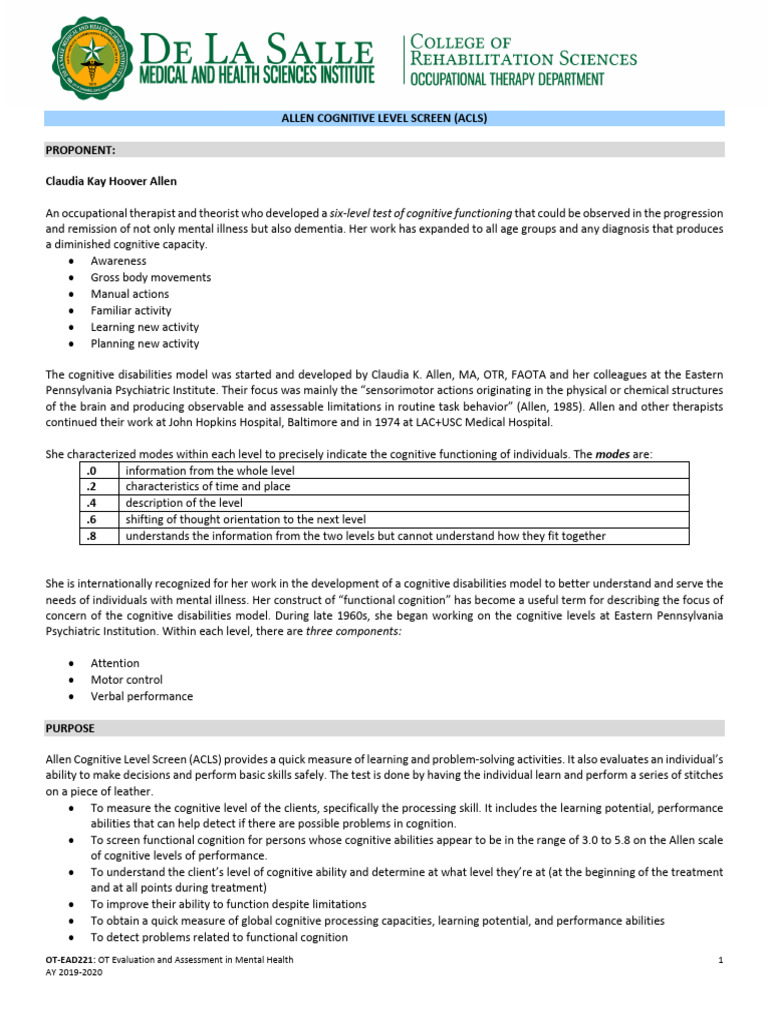 2 ACLS Handout | Download Free PDF | Mental Disorder | Dementia