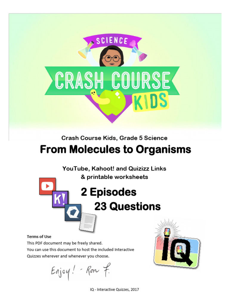 From Molecules To Organisms: Crash Course Kids, Grade 5 Science | PDF | Plants | Leaf