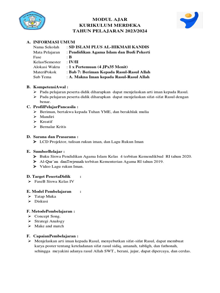 Modul Ajar Pai Bab 7 | PDF