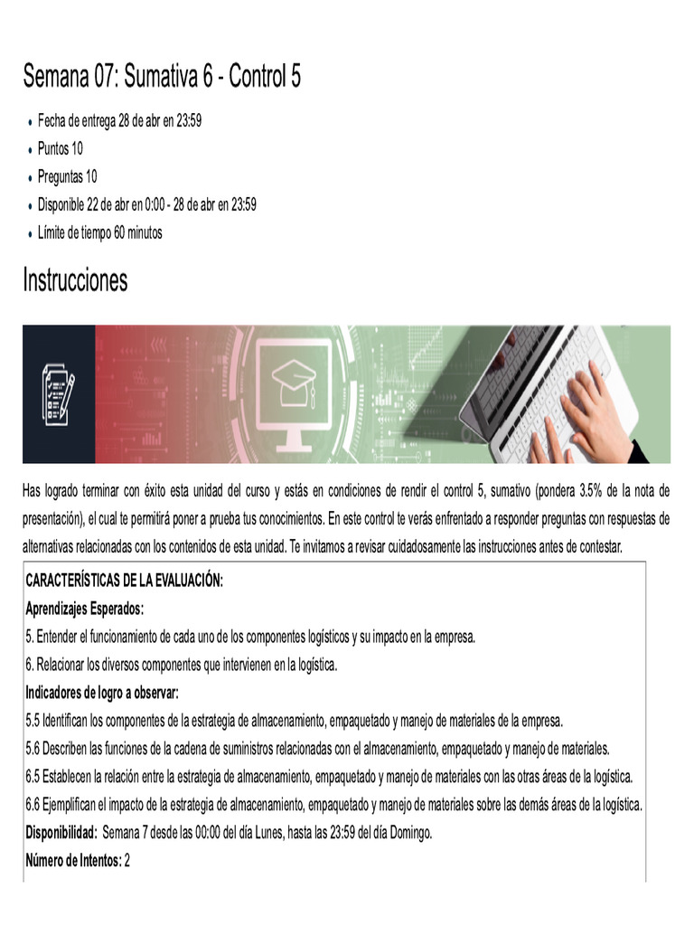 Semana 07 - Sumativa 6 - Control 5 - 202405 Mia | PDF