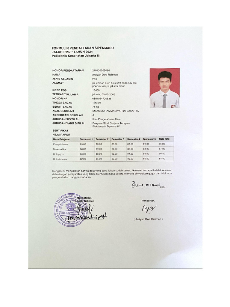 FORMULIR REGISTRASI ONLINE | PDF